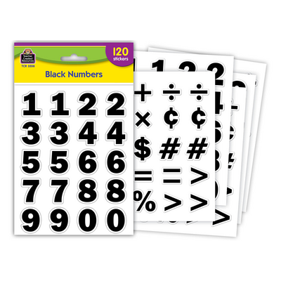 Black Numbers Stickers - TCR3558 | Teacher Created Resources