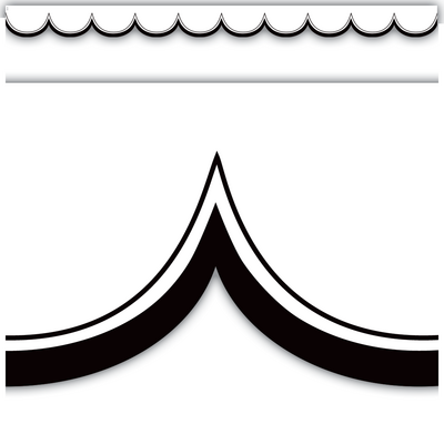 White with Black Scalloped Die-Cut Border Trim - TCR3951 | Teacher ...