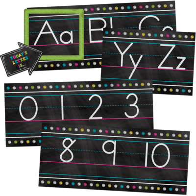 Chalkboard Brights Alphabet Line Bulletin Board Set - TCR5621 | Teacher ...