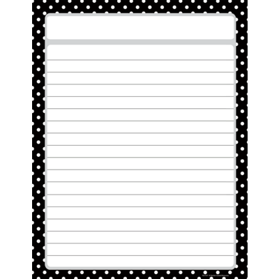Black Polka Dots Lined Chart - TCR7677 | Teacher Created Resources