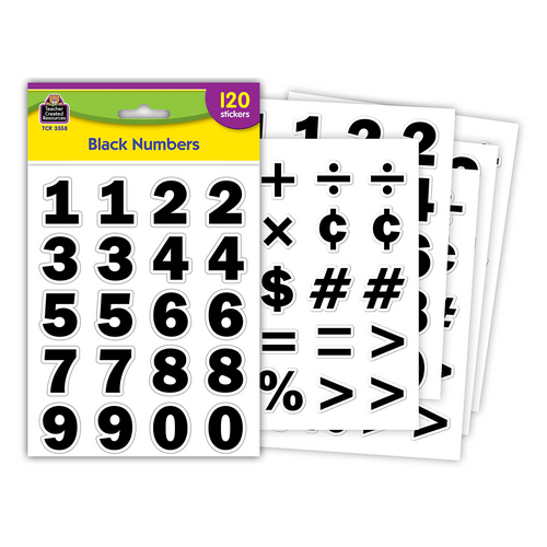 Black Numbers Stickers - TCR3558 | Teacher Created Resources