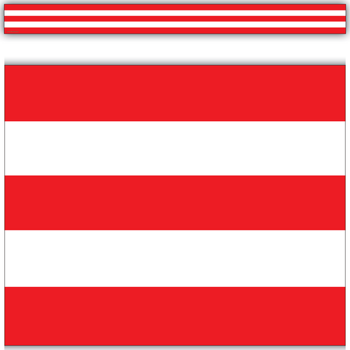 Red & White Stripes Straight Border Trim - TCR5489 | Teacher Created ...