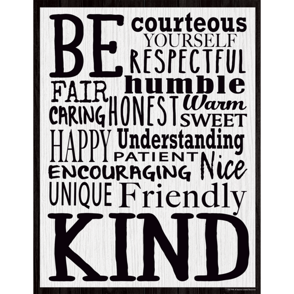 Modern Farmhouse Be Kind Chart - TCR7998 | Teacher Created Resources