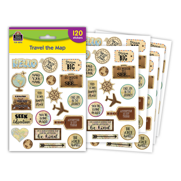 Travel the Map Stickers - TCR8573 | Teacher Created Resources