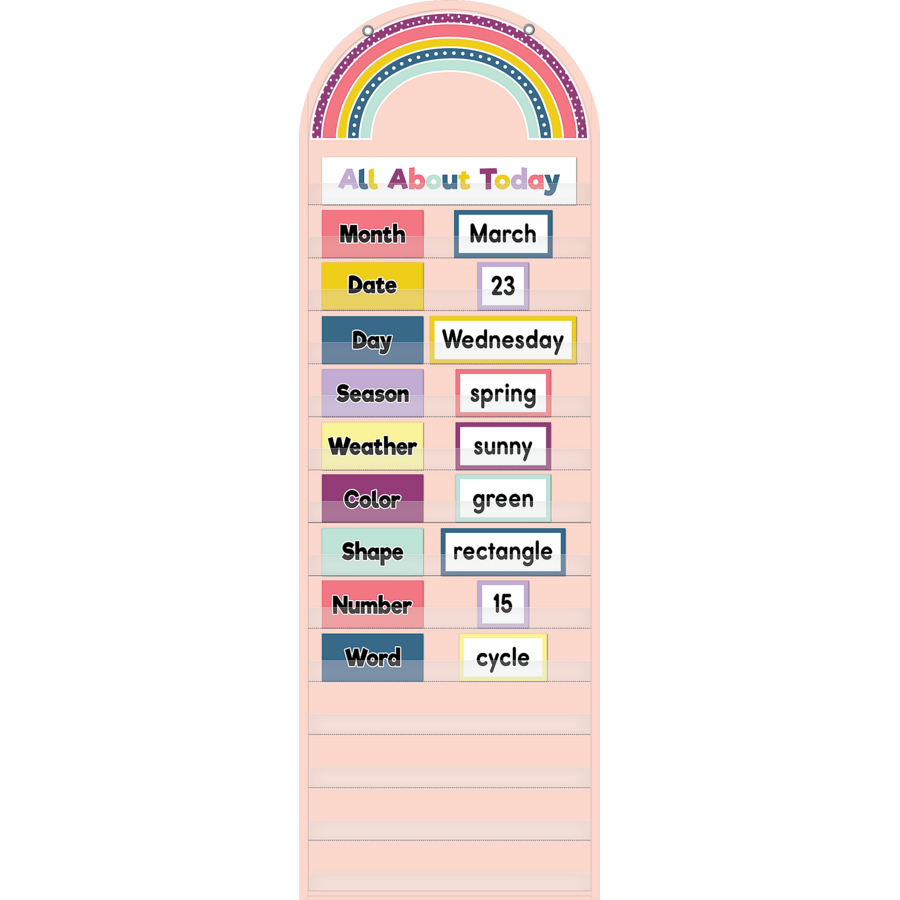 Oh Happy Day Rainbow 14 Pocket Chart - TCR20106 | Teacher Created Resources