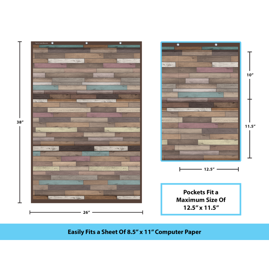 Reclaimed Wood Large 6 Pocket Chart - TCR20326 | Teacher Created Resources