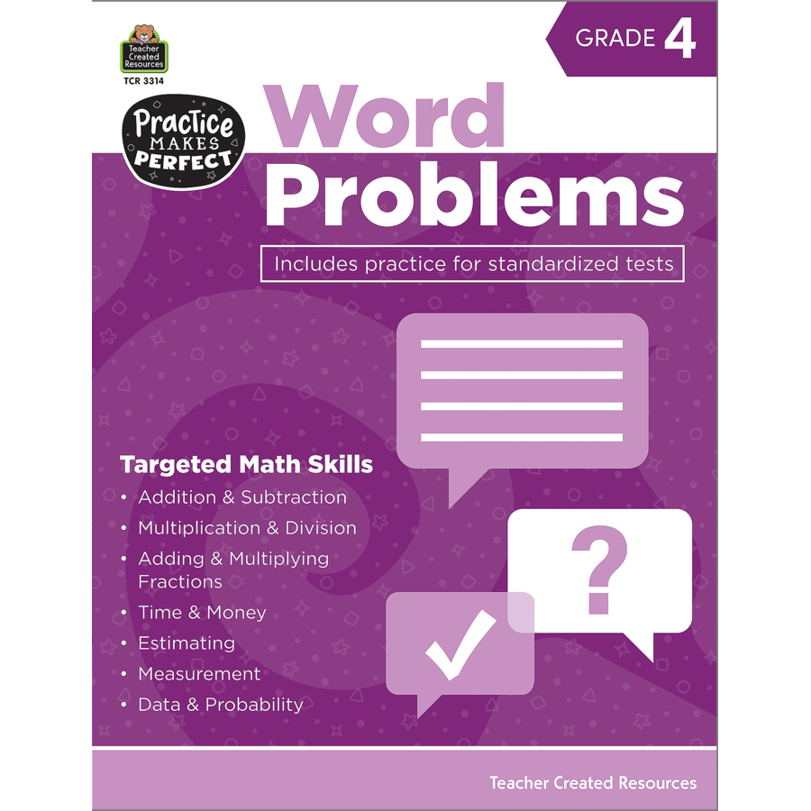 Practice Makes Perfect: Word Problems Grade 4 - TCR3314 | Teacher ...