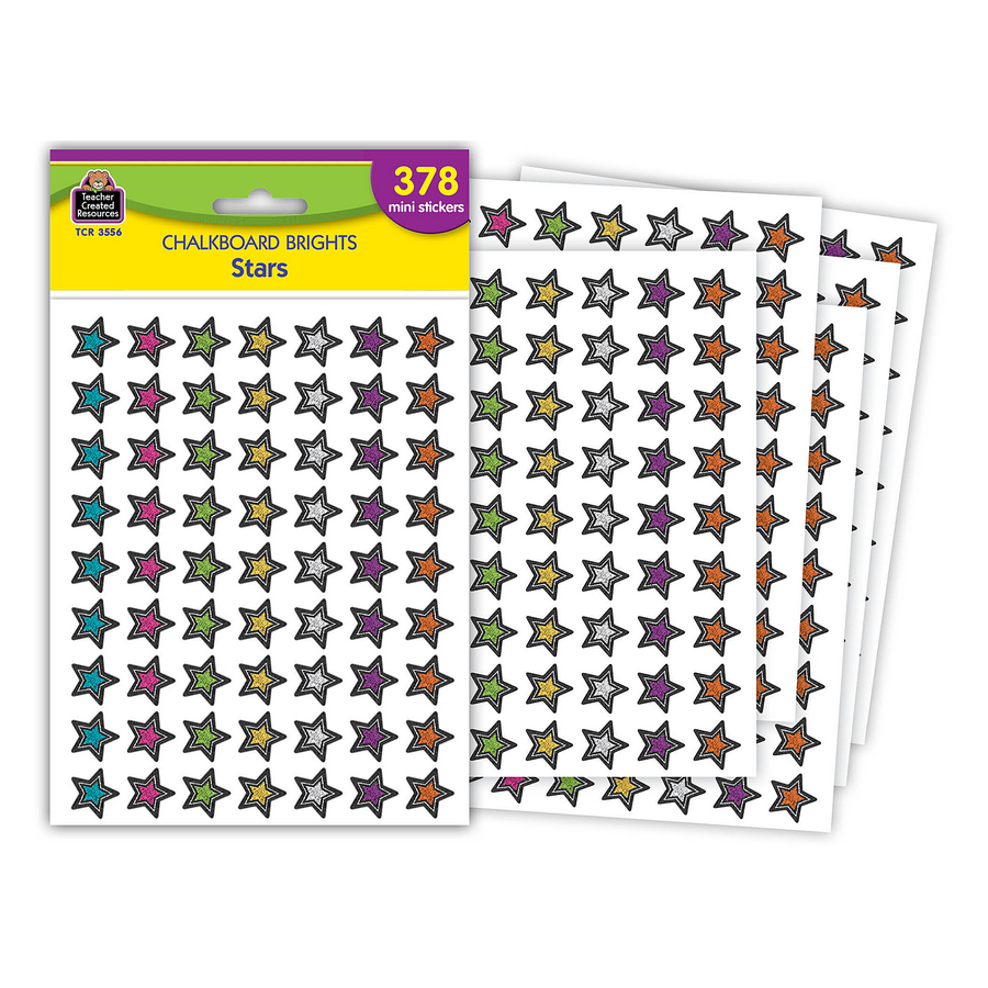 Chalkboard Brights Stars Mini Stickers - TCR3556 | Teacher Created ...