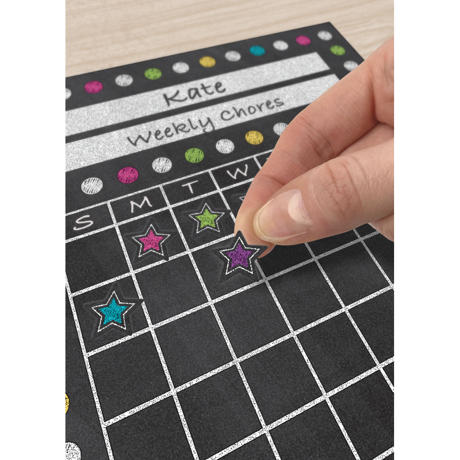 Chalkboard Brights Stars Mini Stickers - TCR3556 | Teacher Created ...