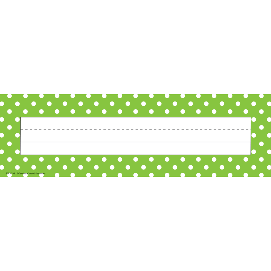 Lime Polka Dots Flat Name Plates - TCR4798 | Teacher Created Resources