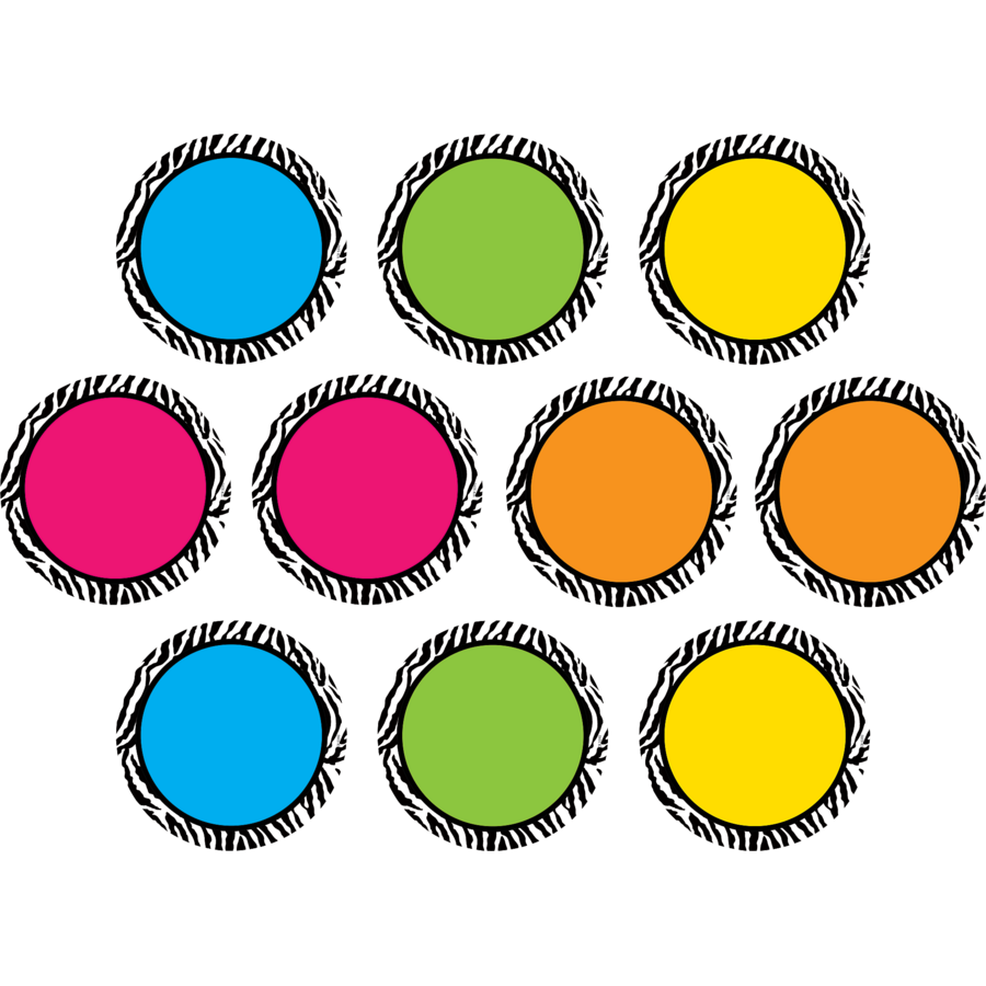 Zebra Colorful Circles Accents - TCR5390 | Teacher Created Resources