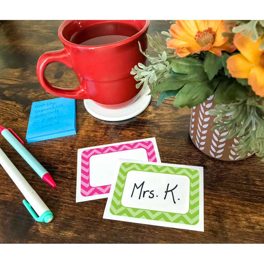 Chevron Name Tags/Labels - Multi-Pack - TCR5526 | Teacher Created Resources