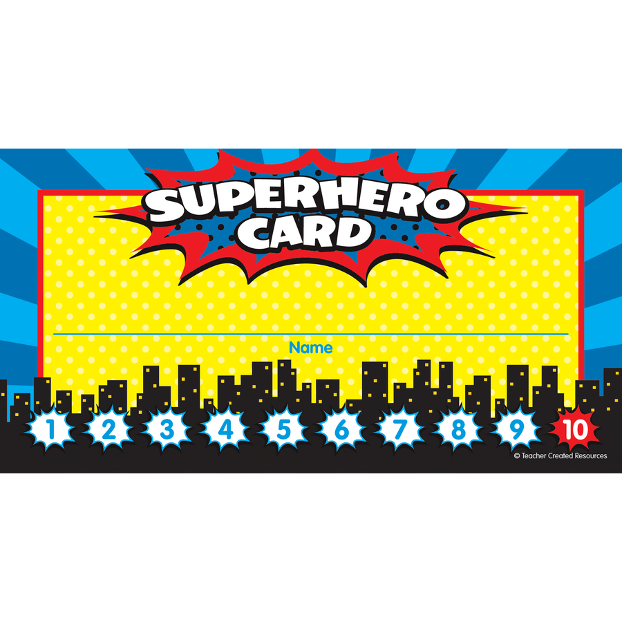 Superhero Punch Cards - TCR5607 | Teacher Created Resources