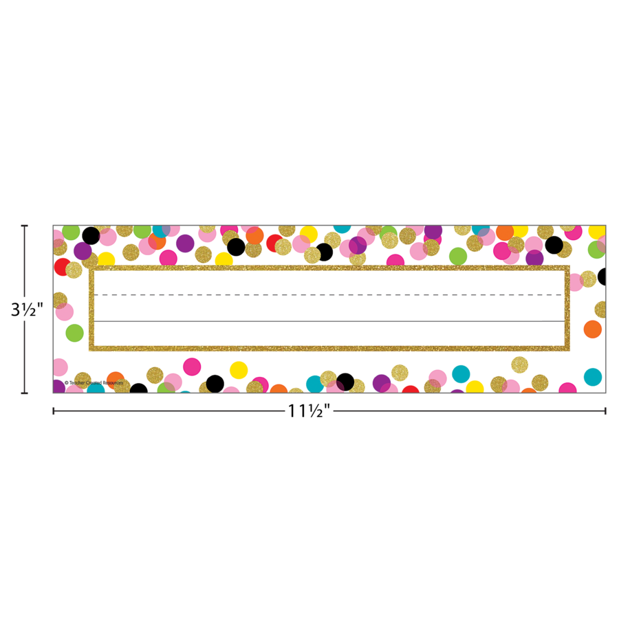 Confetti Flat Name Plates - TCR5886 | Teacher Created Resources