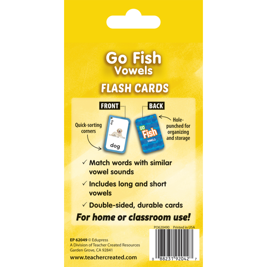 Go Fish Vowels Flash Cards - TCR62049 | Teacher Created Resources