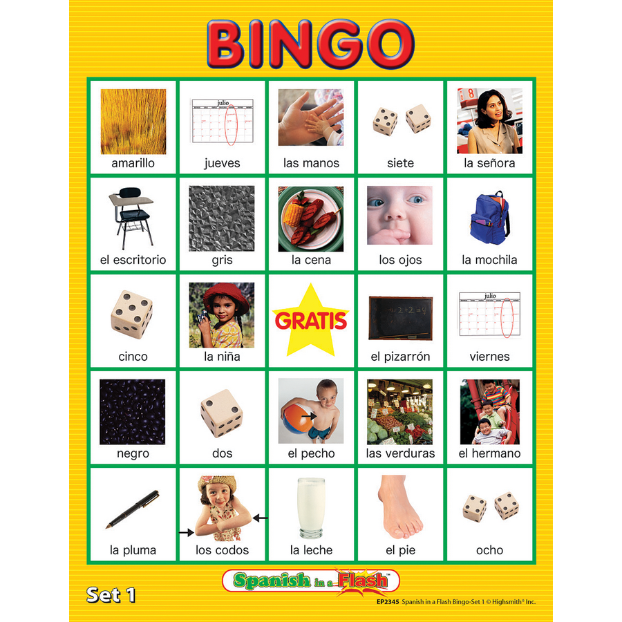 Spanish in a Flash Bingo Game Set 1 - TCR62345 | Teacher Created Resources