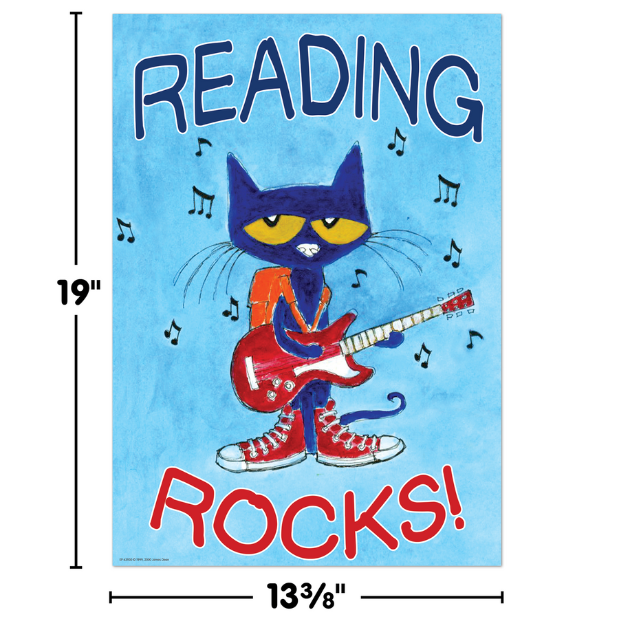 Pete the Cat Reading Rocks Positive Poster - TCR63930 | Teacher Created ...