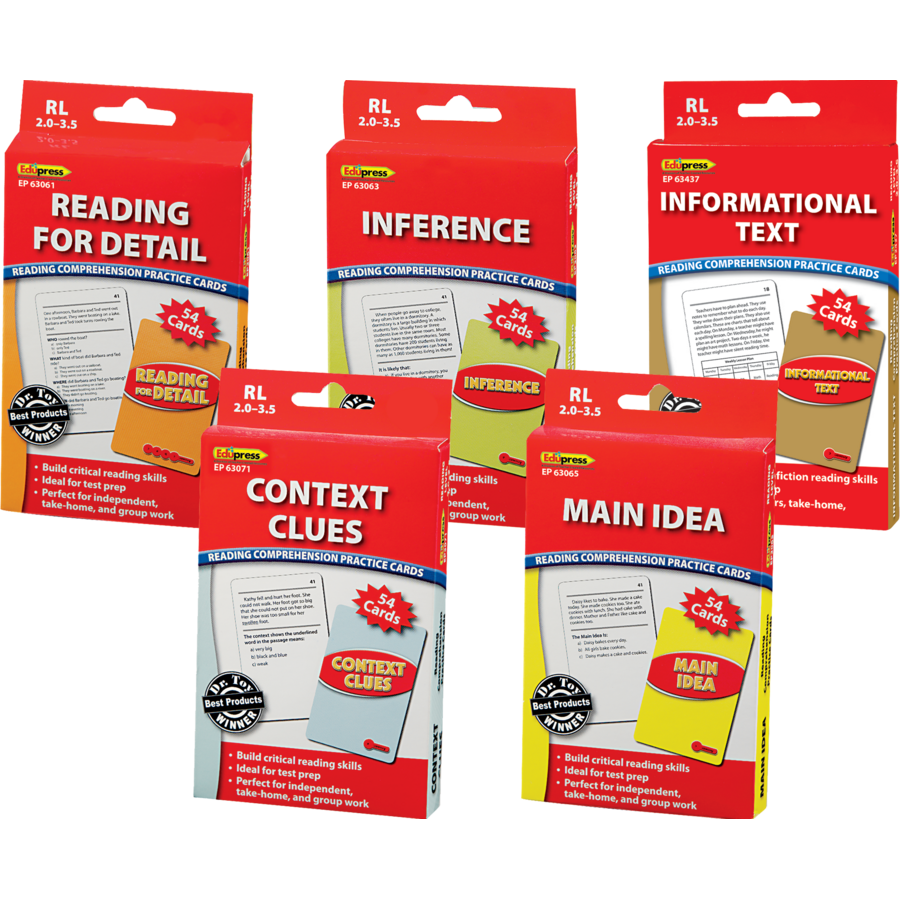 Reading Comprehension Cards 5-Pack Grades 2-3 - TCR68418 | Teacher ...