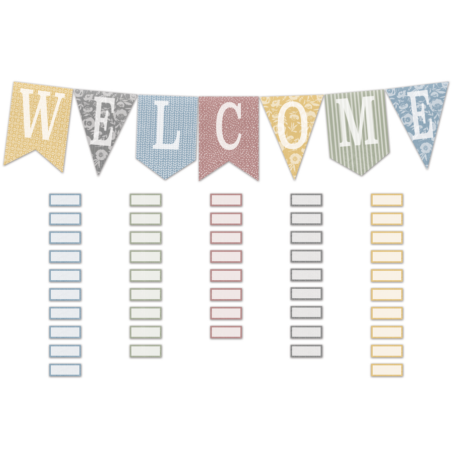 Classroom Cottage Pennants Welcome Bulletin Board - TCR7170 | Teacher ...