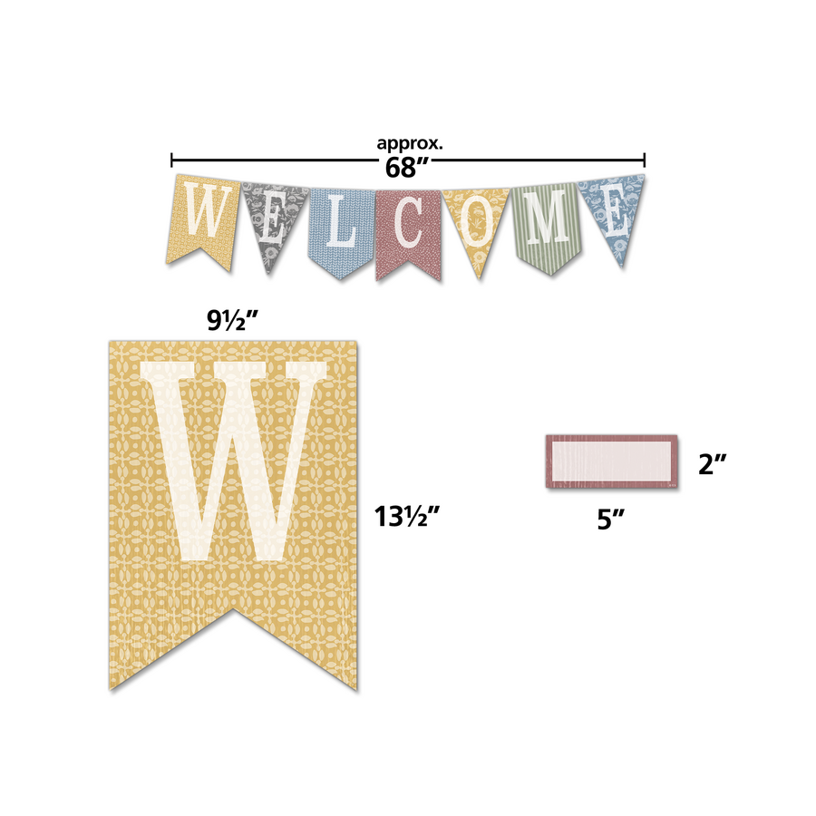 Classroom Cottage Pennants Welcome Bulletin Board Tcr7170 Teacher