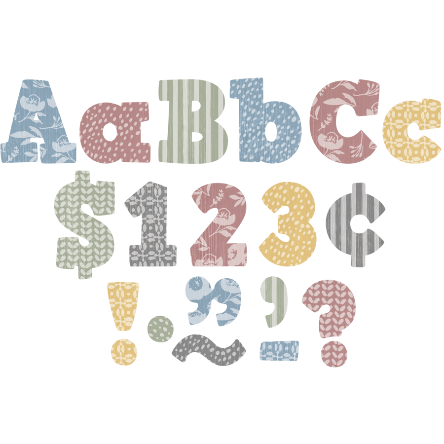 Classroom Cottage Bold Block 4 Letters Combo Pack Tcr7194 Teacher