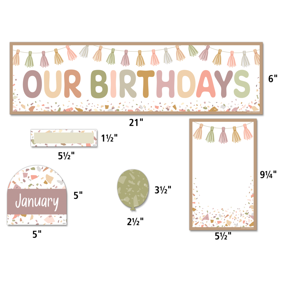Terrazzo Tones Our Birthdays Mini Bulletin Board - TCR7208 | Teacher ...