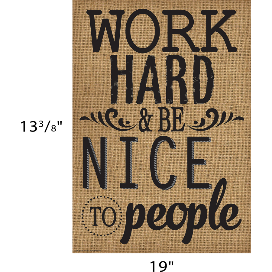Work Hard & Be Nice to People Positive Poster - TCR7429 | Teacher ...