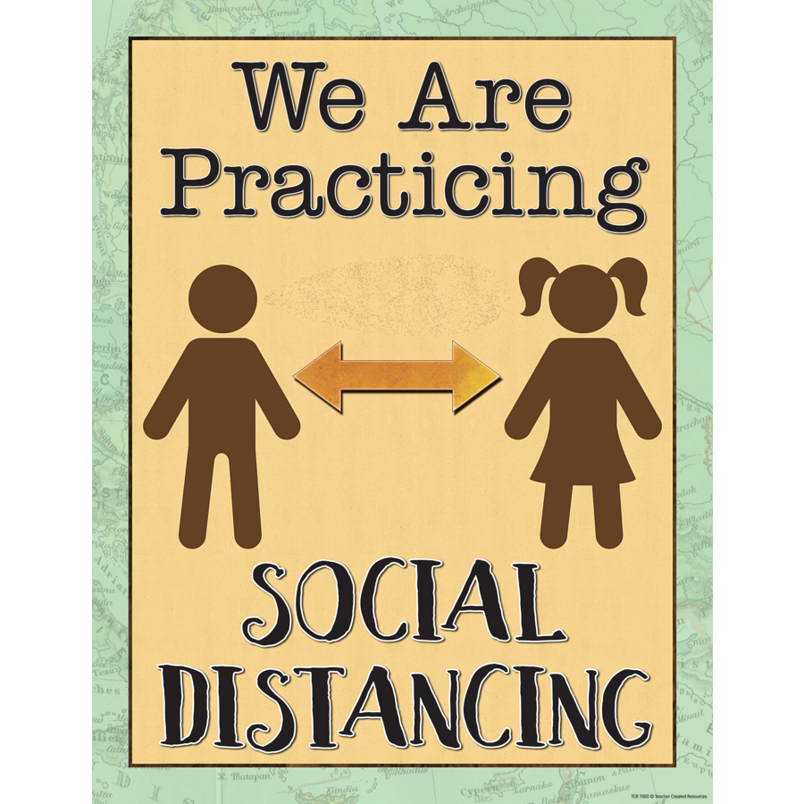 Travel the Map We are Practicing Social Distancing Chart - TCR7502 ...