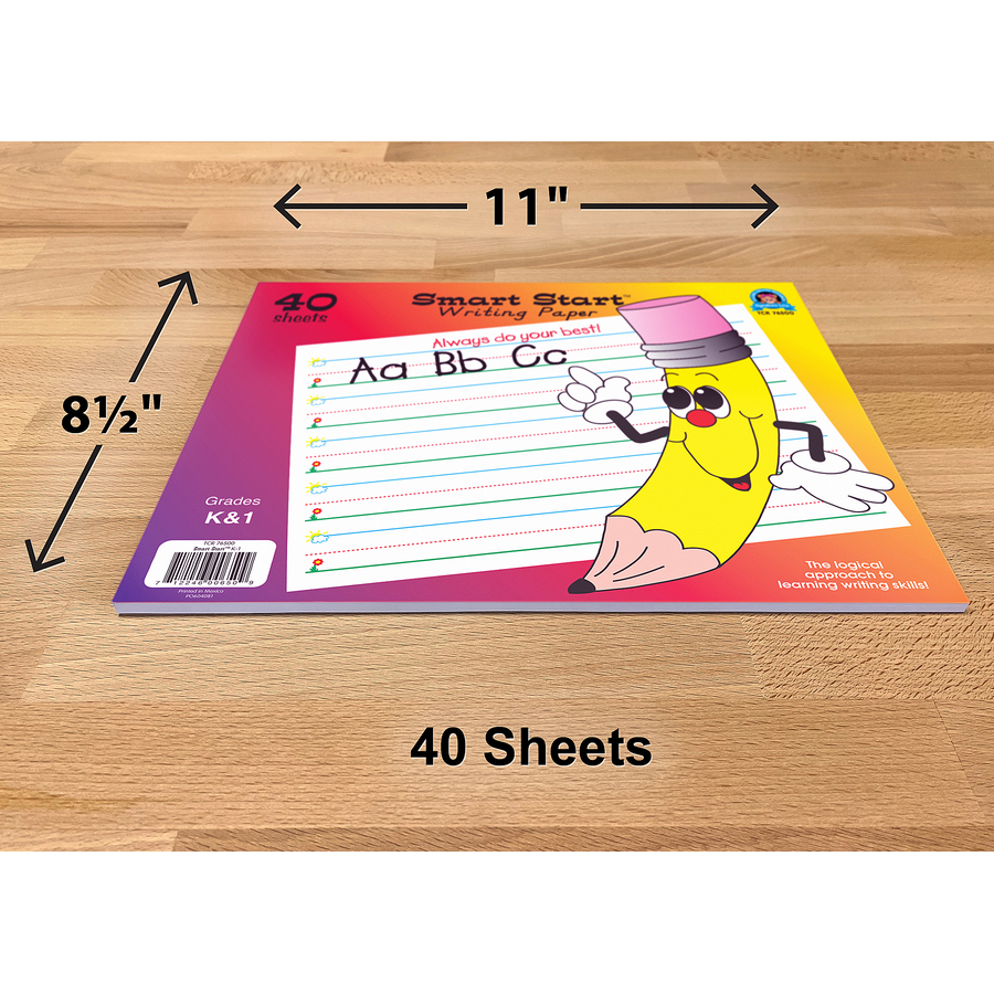 Smart Start K-1 Writing Paper: 40 Sheet Tablet - TCR76500 | Teacher ...