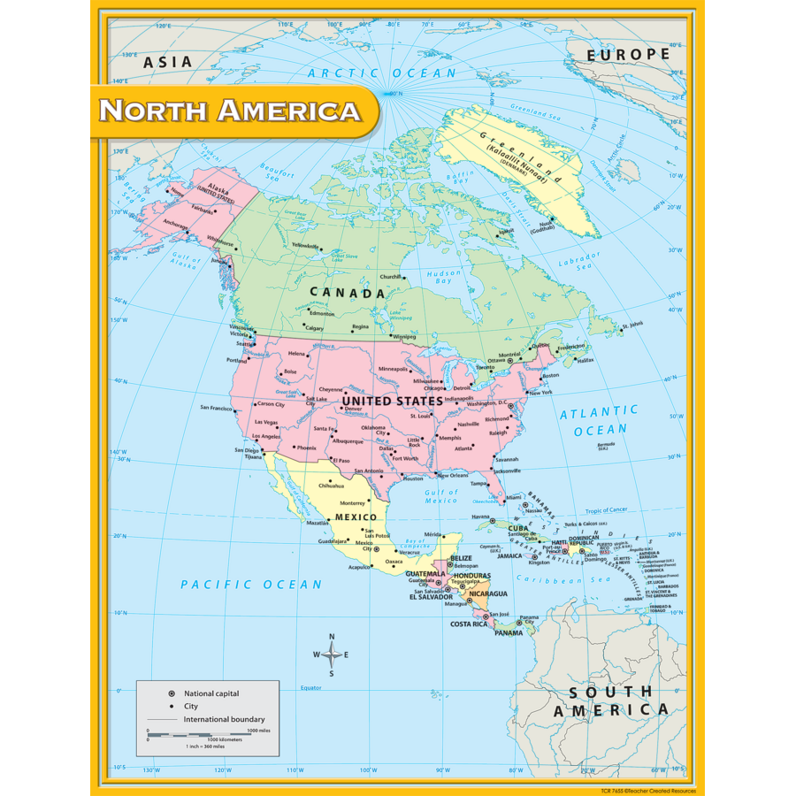 North America Map Chart - TCR7655 | Teacher Created Resources
