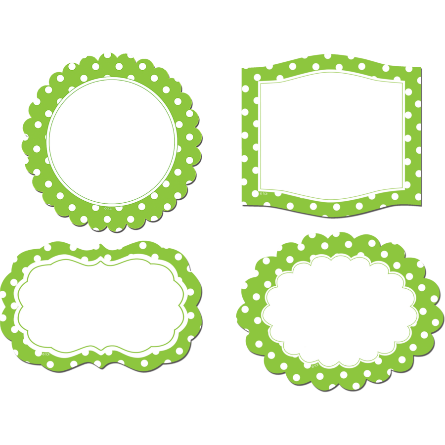 Lime Polka Dots Frames Magnetic Accents - TCR77219 | Teacher Created ...