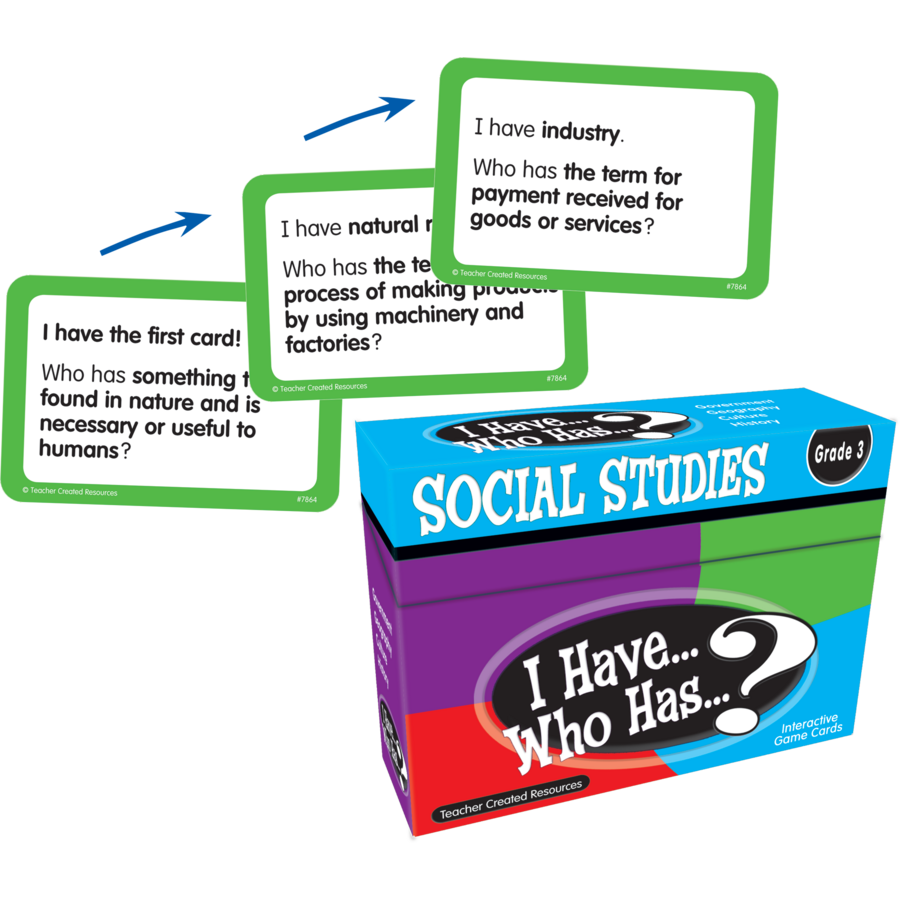 I Have, Who Has Social Studies Game Grade 3 - TCR7864 | Teacher Created ...