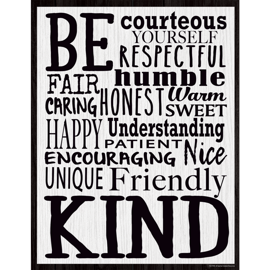 Modern Farmhouse Be Kind Chart - TCR7998 | Teacher Created Resources