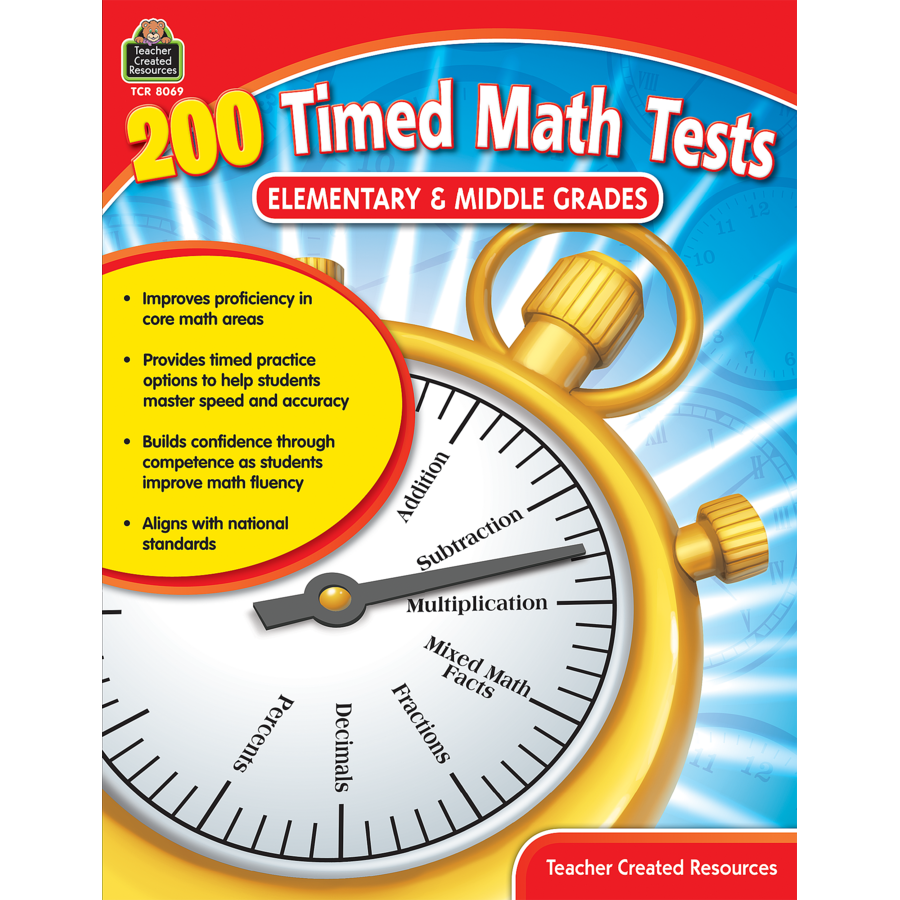 200 Timed Math Tests: Elementary & Middle Grades - TCR8069 | Teacher ...