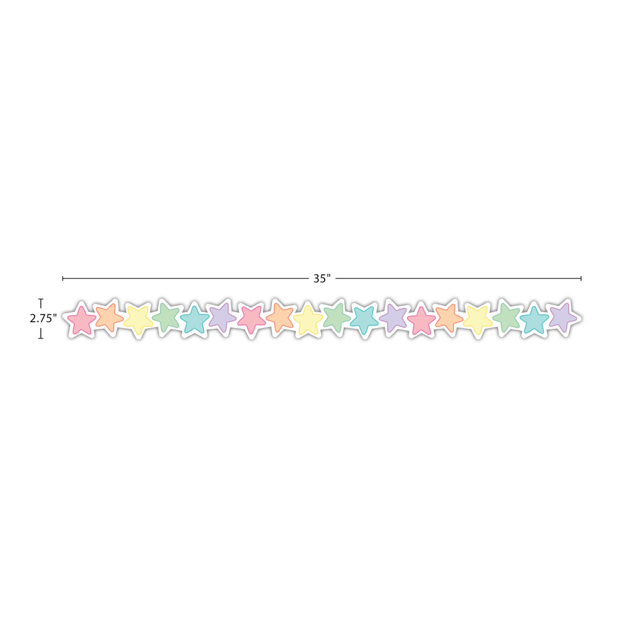 Pastel Pop Stars Die-Cut Border Trim - TCR8432 | Teacher Created Resources