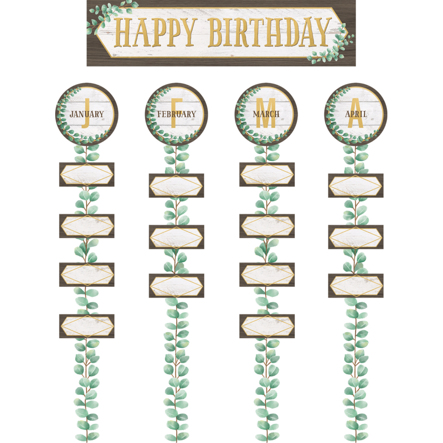Eucalyptus Happy Birthday Bulletin Board - TCR8473 | Teacher Created ...