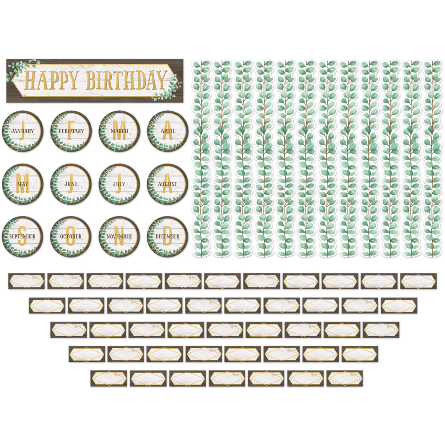 Eucalyptus Happy Birthday Bulletin Board - TCR8473 | Teacher Created ...