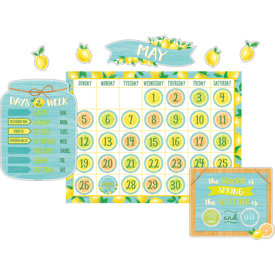 Lemon Zest Calendar Bulletin Board - TCR8479 | Teacher Created Resources