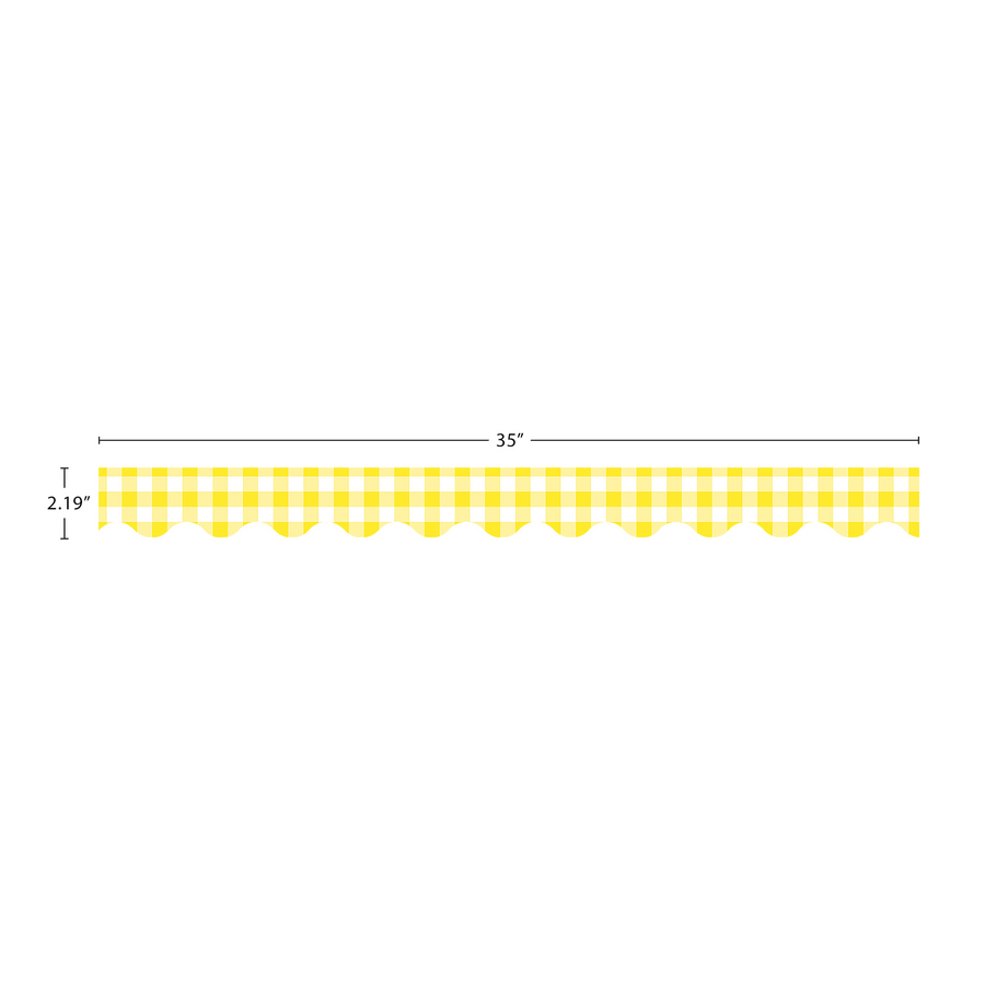Yellow Gingham Scalloped Border Trim - TCR8500 | Teacher Created Resources