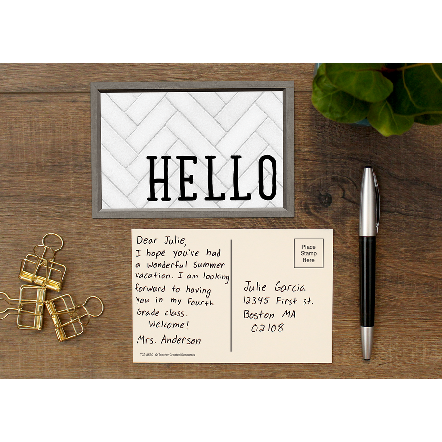 Modern Farmhouse Hello Postcards - TCR8530 | Teacher Created Resources
