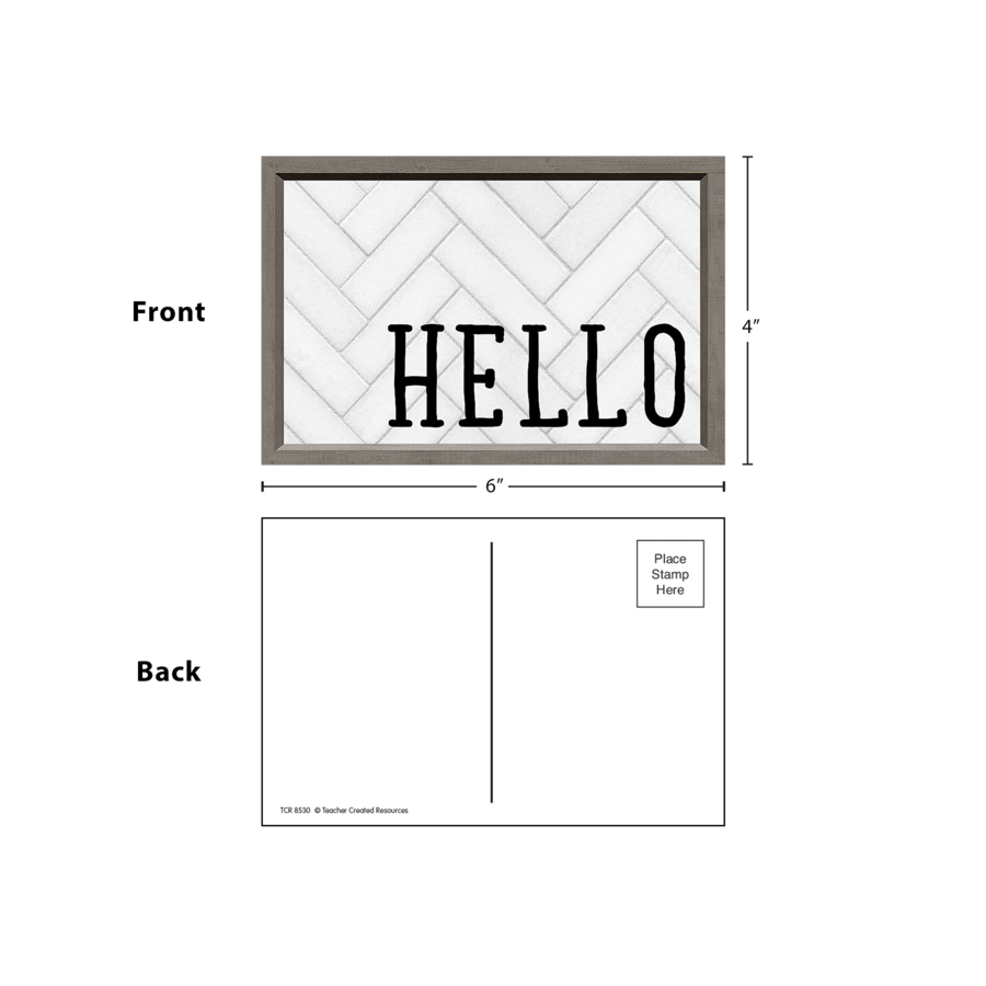 Modern Farmhouse Hello Postcards - TCR8530 | Teacher Created Resources