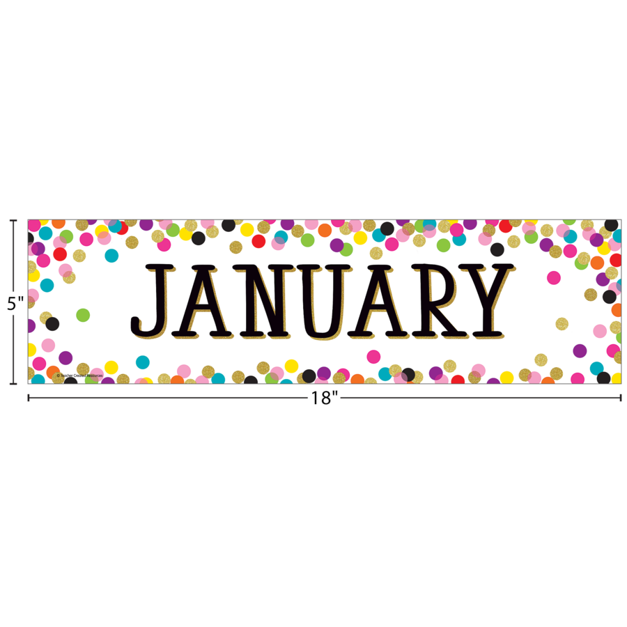 Confetti Monthly Headliners - TCR8803 | Teacher Created Resources