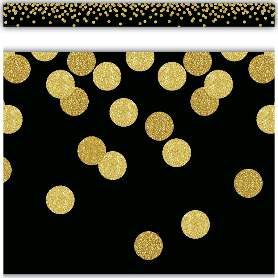 Gold Polka Dot Border Bulliten