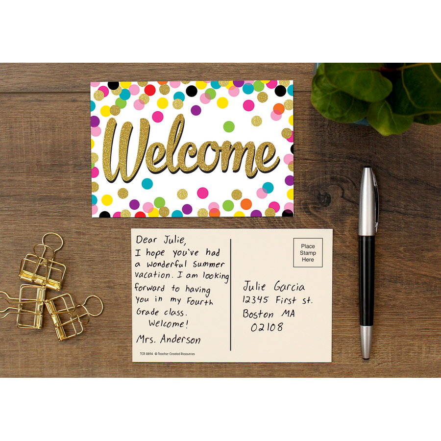 Confetti Welcome Postcards - TCR8894 | Teacher Created Resources
