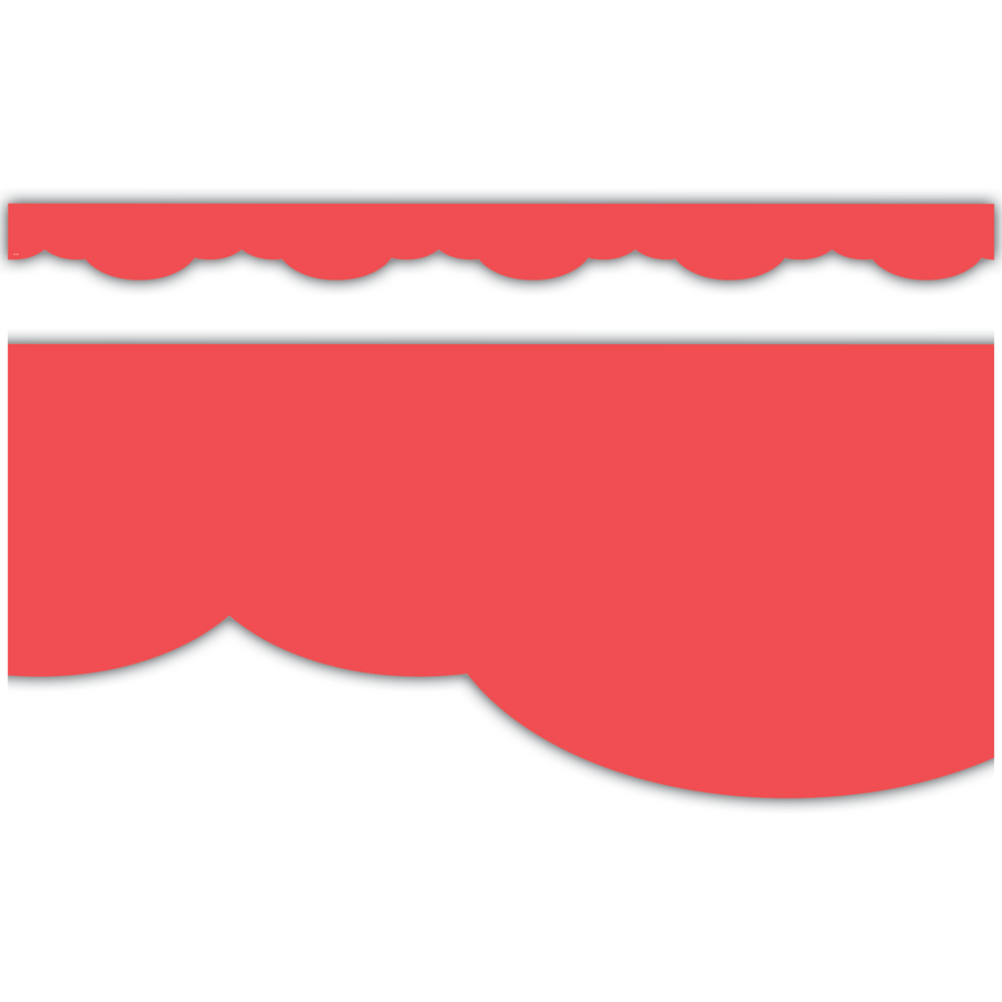 Melon Red Fancy Scallops Border Trim - TCR9138 | Teacher Created Resources