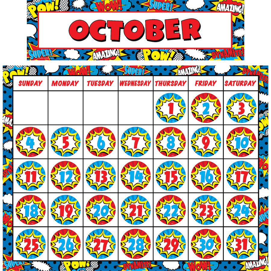 Superhero Calendar Set - TCR9540 | Teacher Created Resources