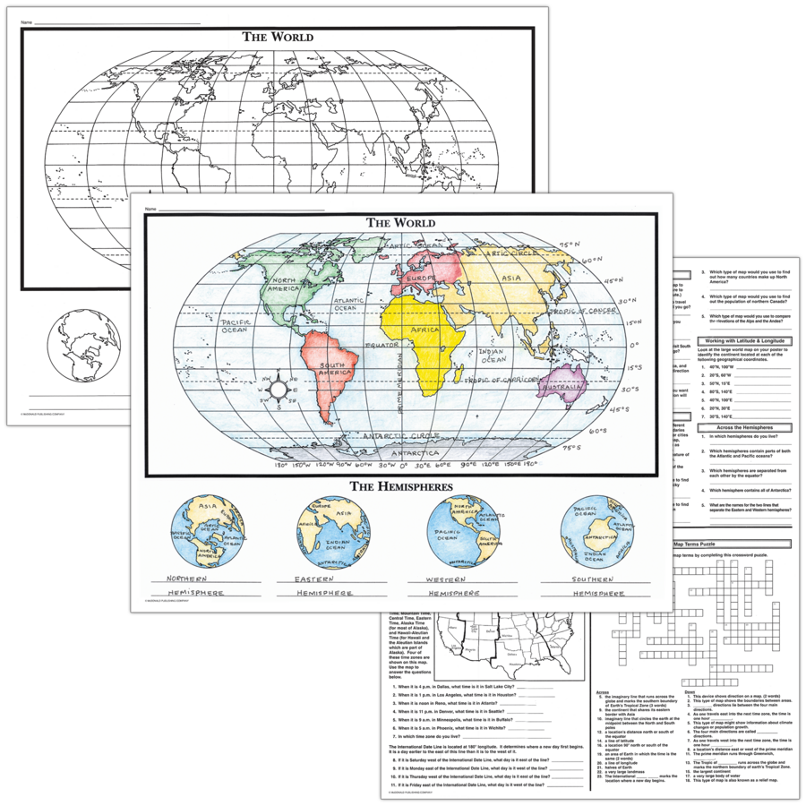 Basic Map Skills Map Activity Posters - TCRM231 | Teacher Created Resources
