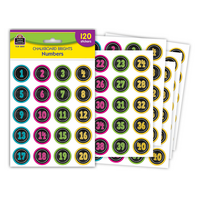 Chalkboard Brights Numbers Stickers - TCR3841 | Teacher Created Resources