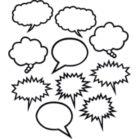 Black & White Speech/Thought Bubbles Accents - TCR5592 | Teacher ...