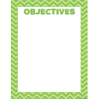 Lime Chevron Objectives Chart - TCR7584 | Teacher Created Resources